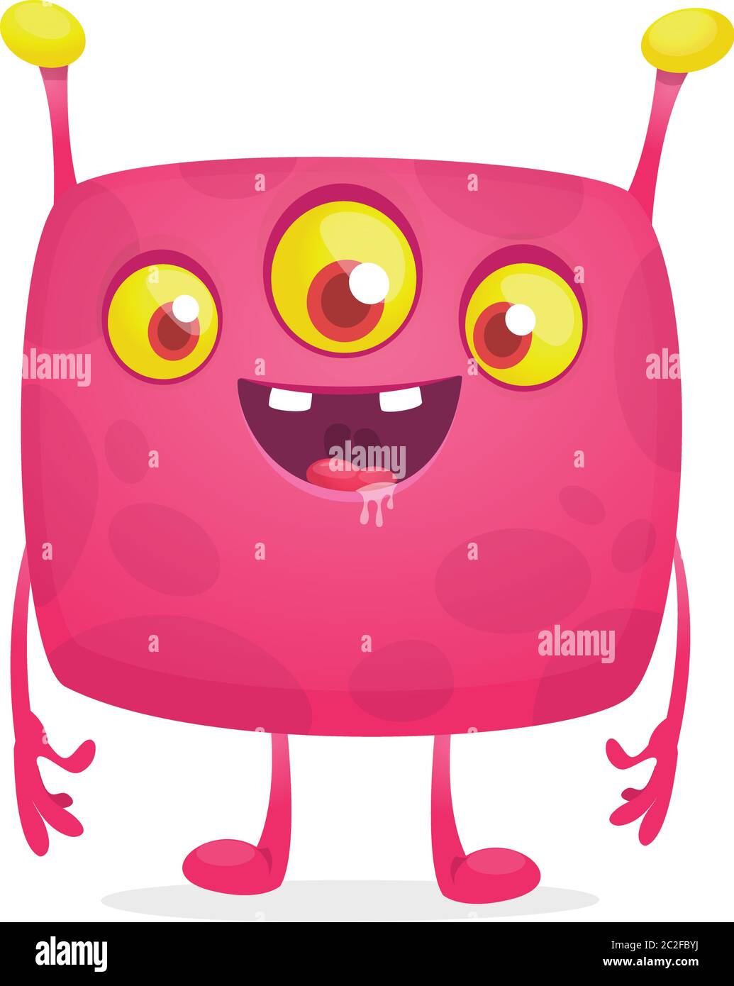 Cartoon thee eyed alien illustration Stock Vector Image & Art - Alamy