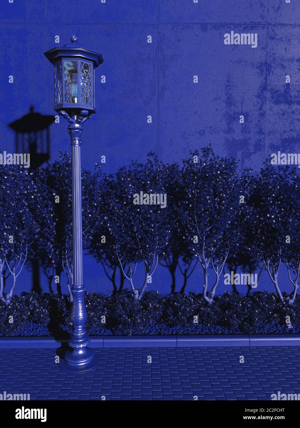 Street Lamp At Night Drawing