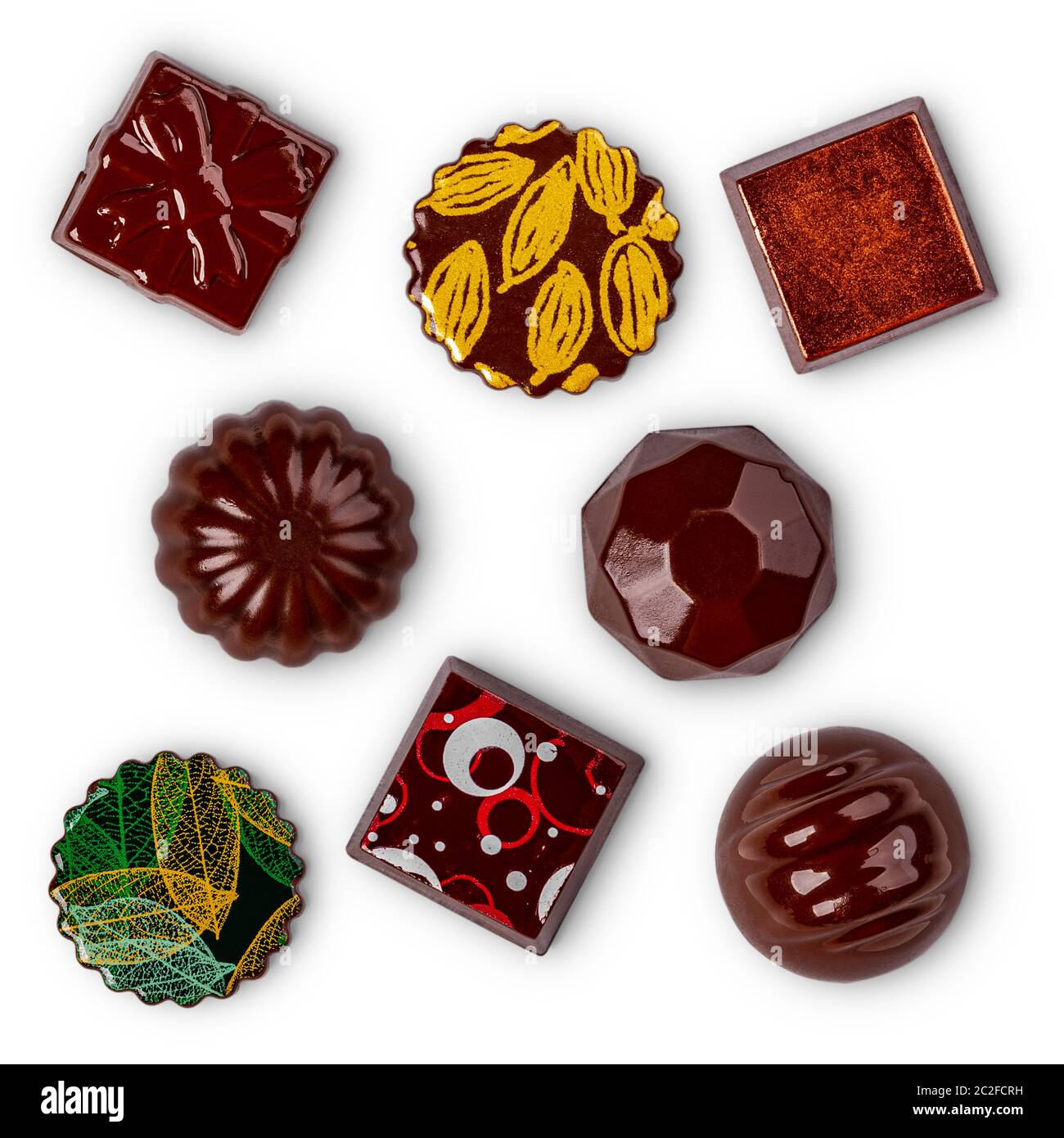 Chocolate truffles assortment on white background Stock Photo - Alamy