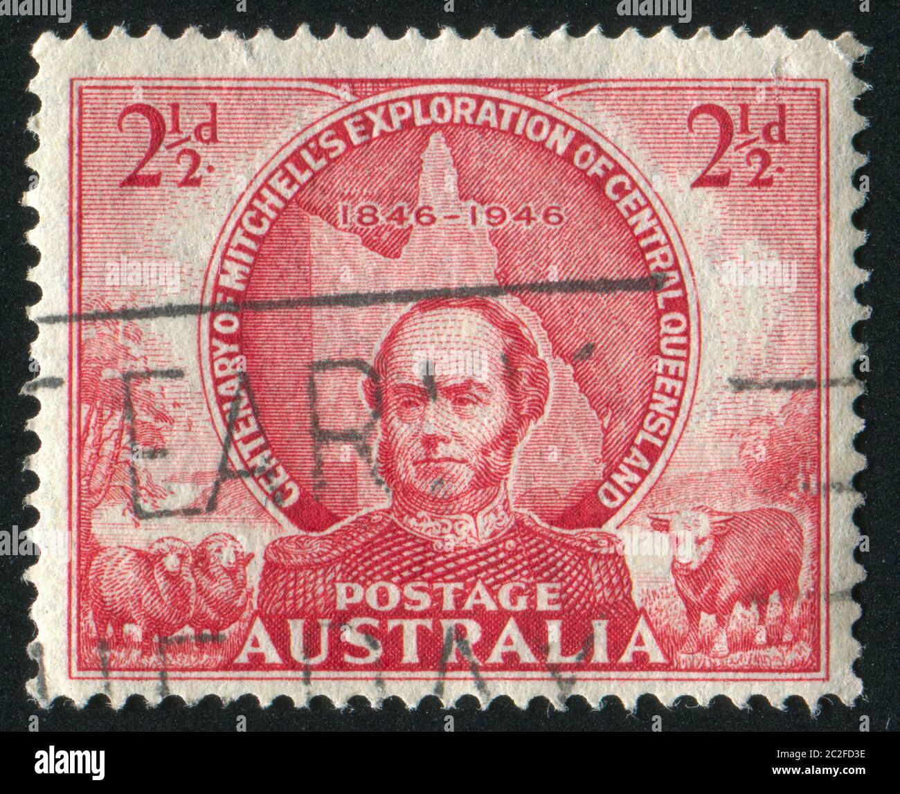 AUSTRALIA - CIRCA 1946: stamp printed by Australia, shows Sir Thomas ...