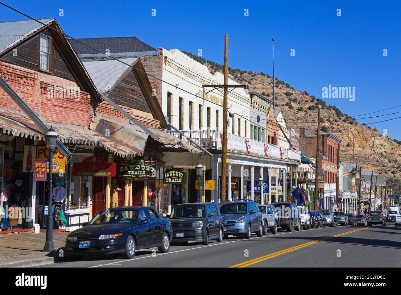 Historic downtown district in Virginia City, Nevada, USA Stock Photo ...