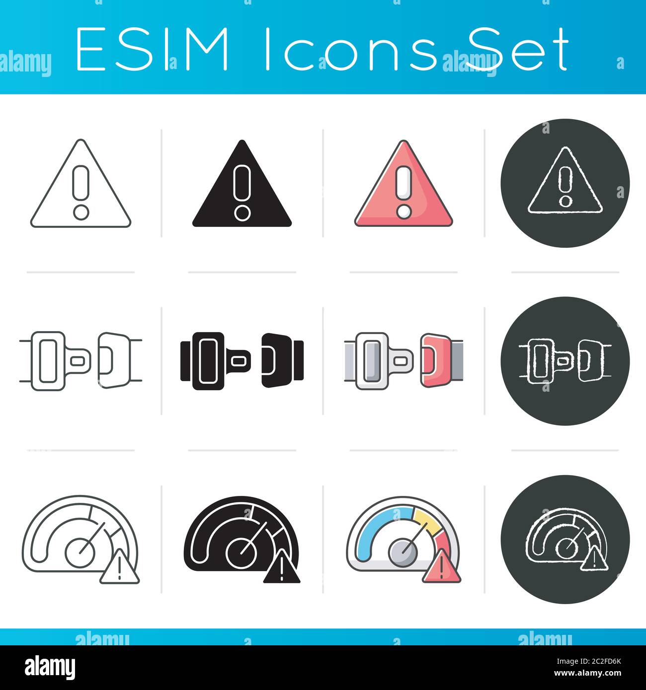 Driving safety icons set Stock Vector Image & Art - Alamy