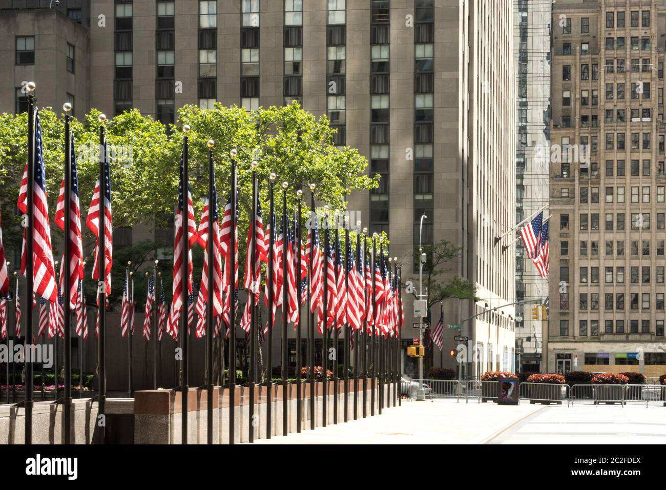 American Flags at Rockefeller Center Plaza are a tribute to the United ...