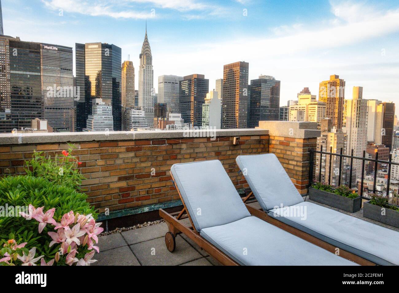 Urban Rooftop Garden, NYC Stock Photo - Alamy