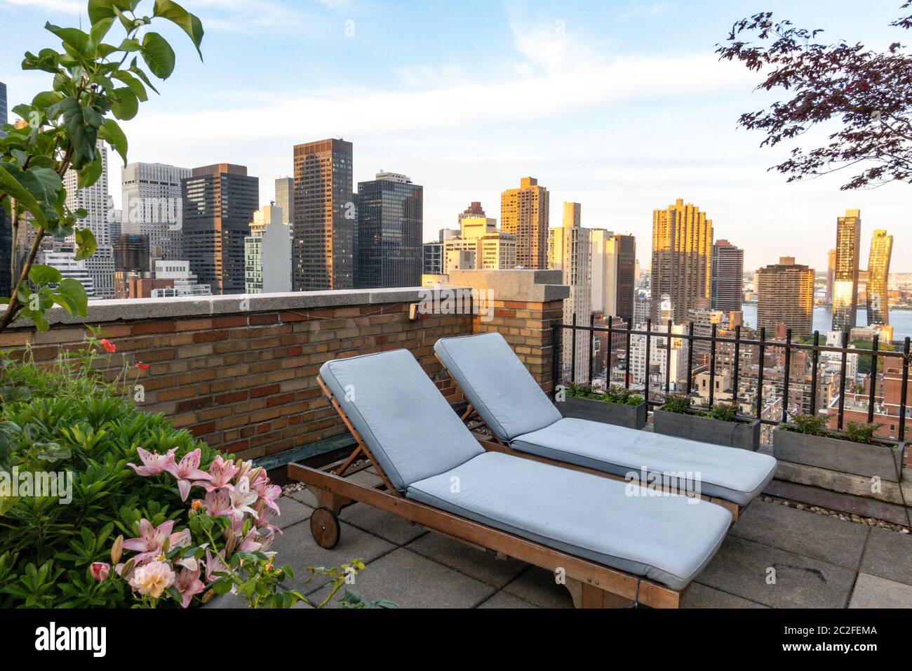 Urban Rooftop Garden, NYC Stock Photo - Alamy