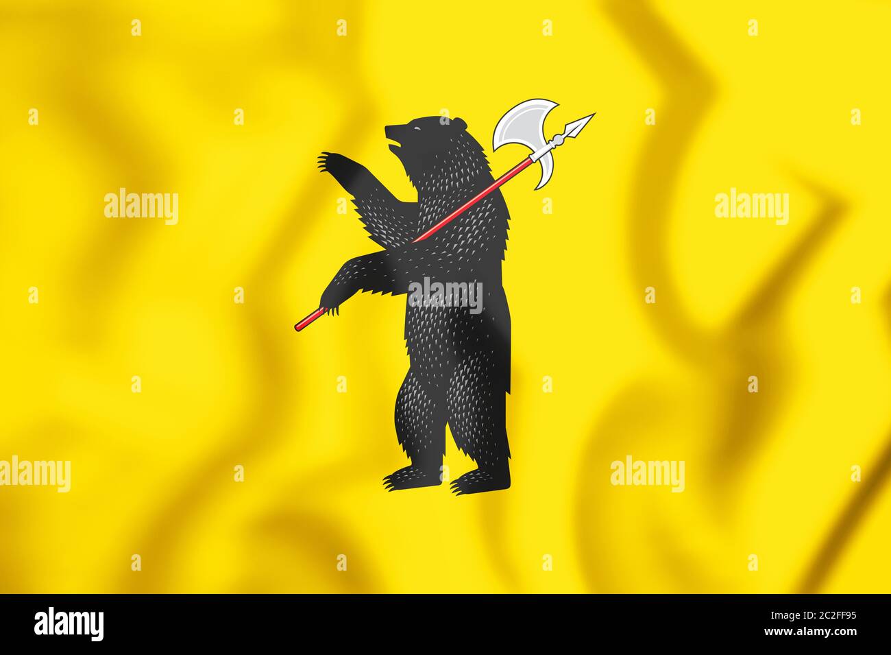 3D Flag of Yaroslavl Oblast, Russia. 3D Illustration Stock Photo - Alamy