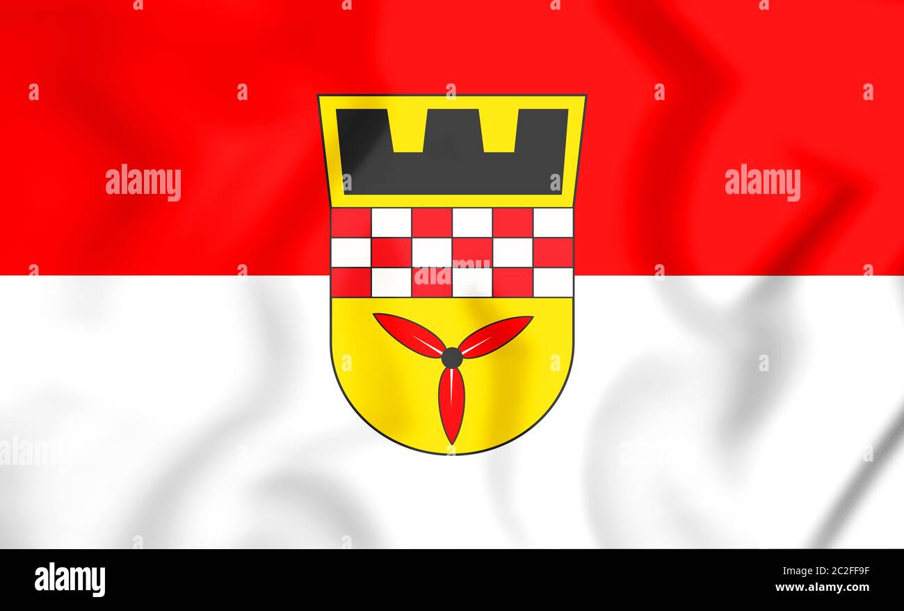 3D Flag of Wetter (Ruhr), North Rhine-Westphalia, Germany. 3D ...