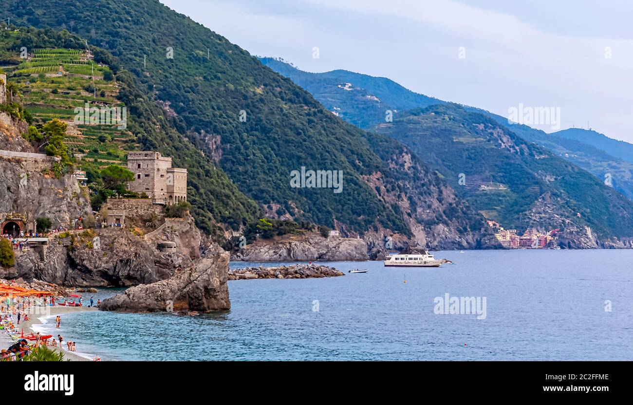 Panoramic View of Monterosso al Mare, Cinque Terre, Italy Stock Photo ...