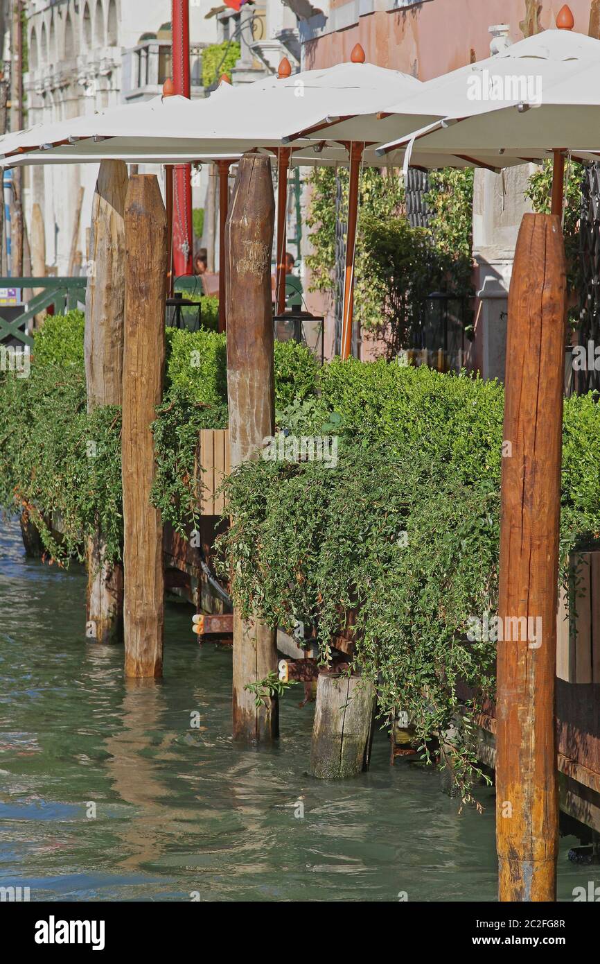 Wooden Pillars Terrace Support in Venice Italy Stock Photo - Alamy