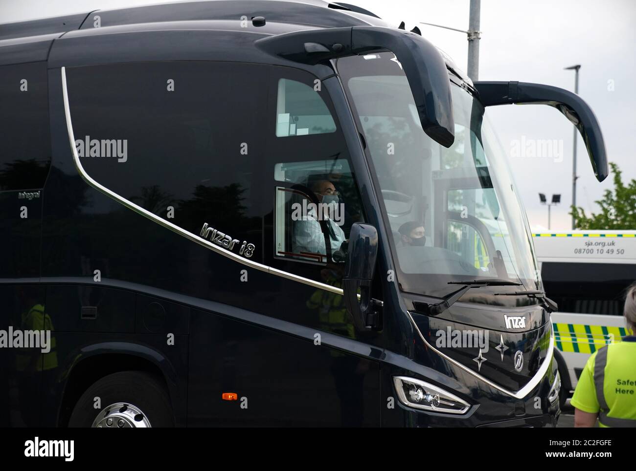 The Arsenal coach arrives for the Premier League match at the Etihad ...