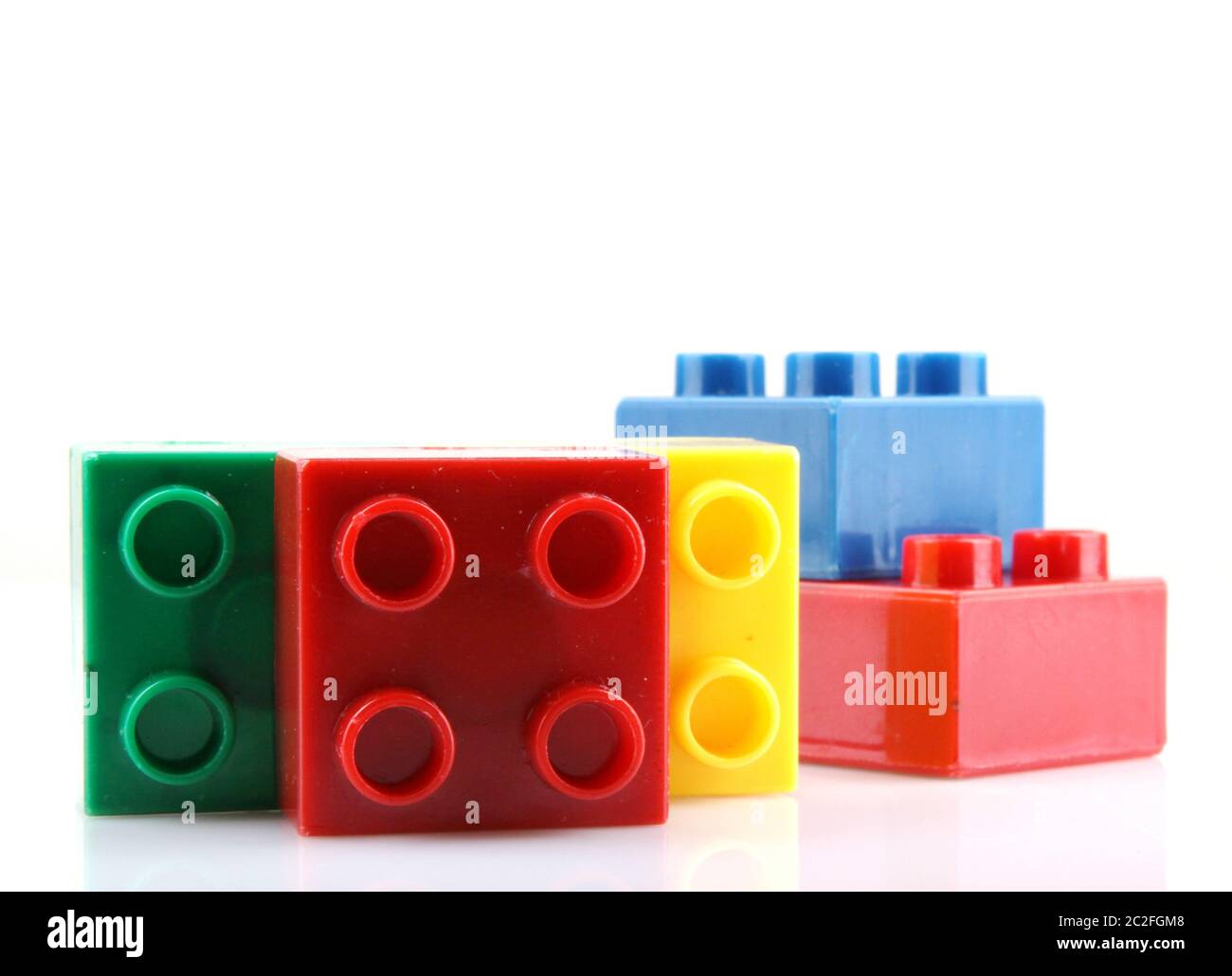 Building Blocks Isolated On White Stock Photo - Alamy