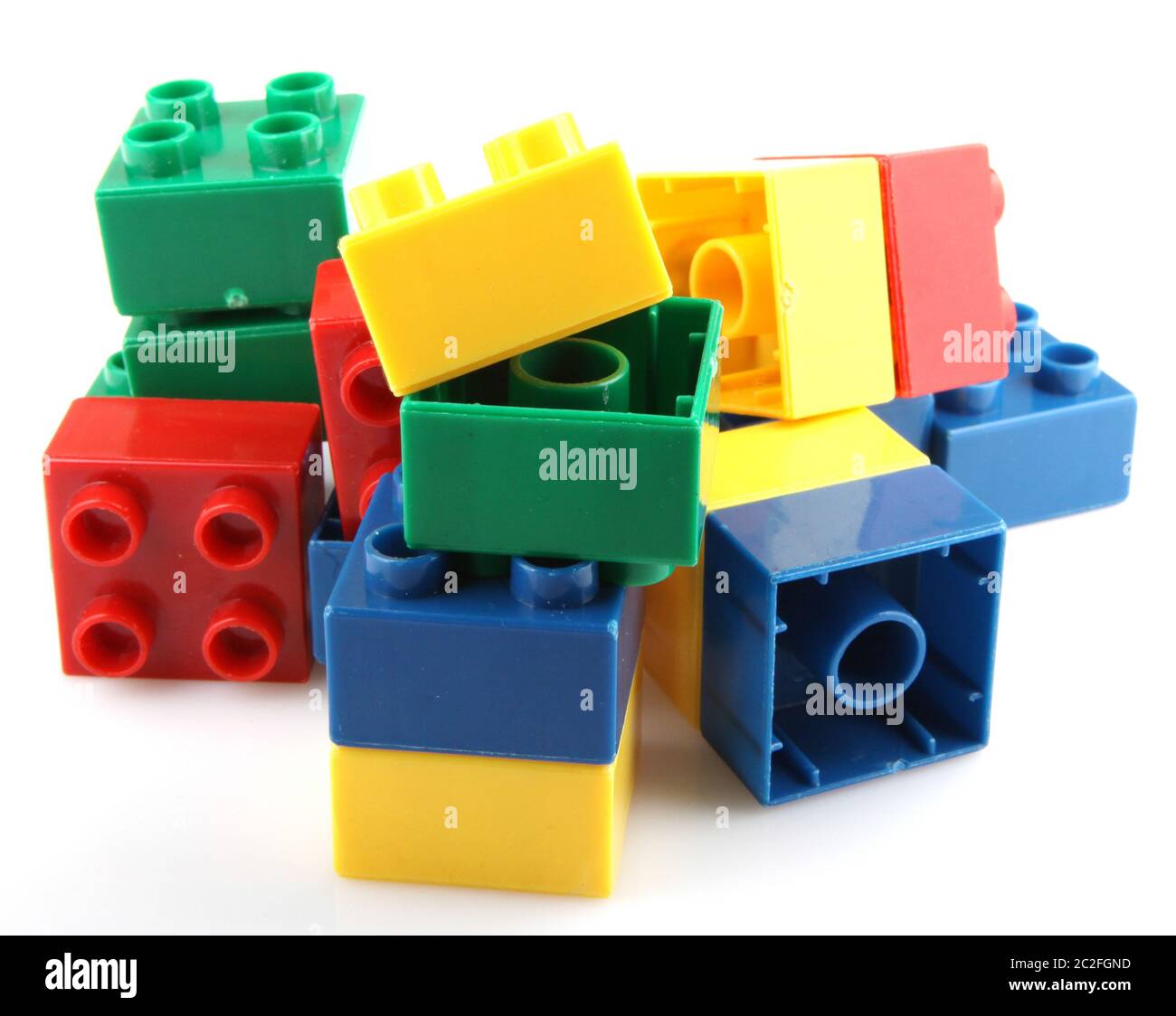 Building Blocks Isolated On White Stock Photo - Alamy