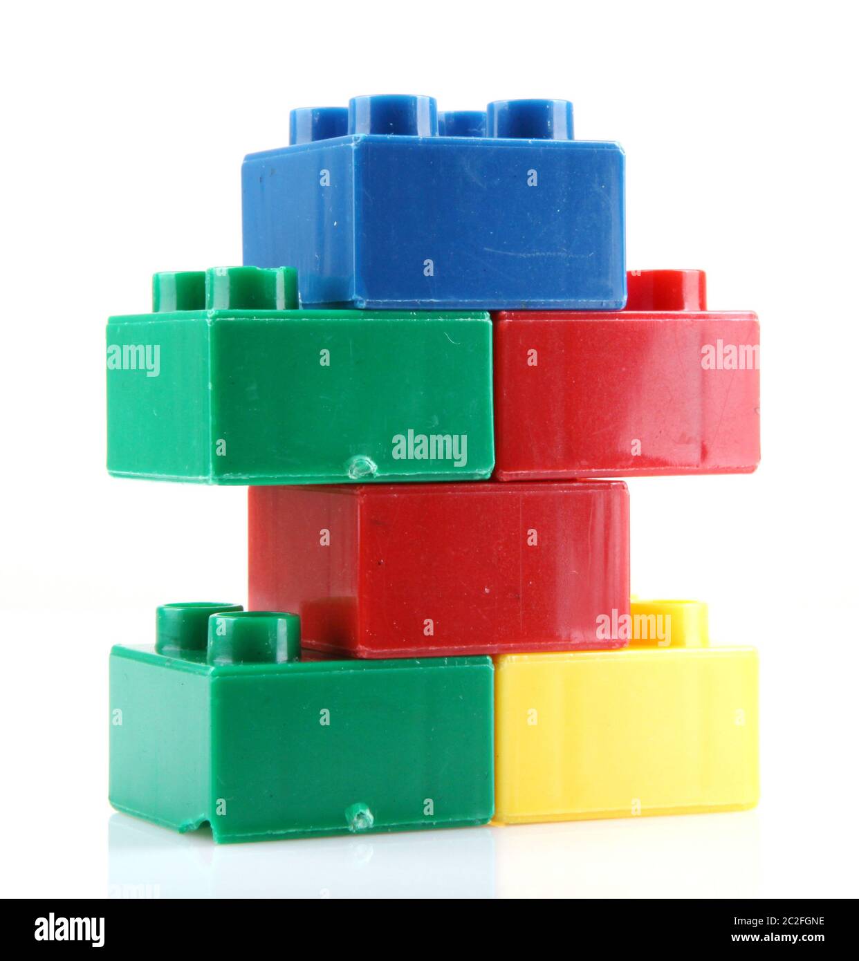 Building Blocks Isolated On White Stock Photo - Alamy