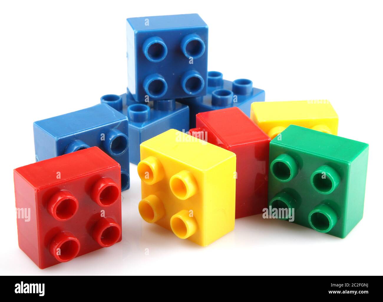 Building Blocks Isolated On White Stock Photo - Alamy