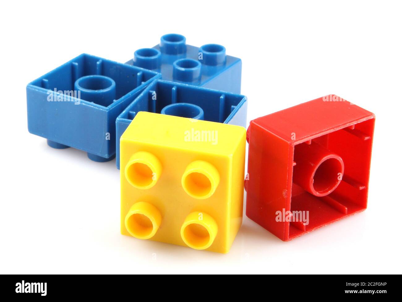 Building Blocks Isolated On White Stock Photo - Alamy