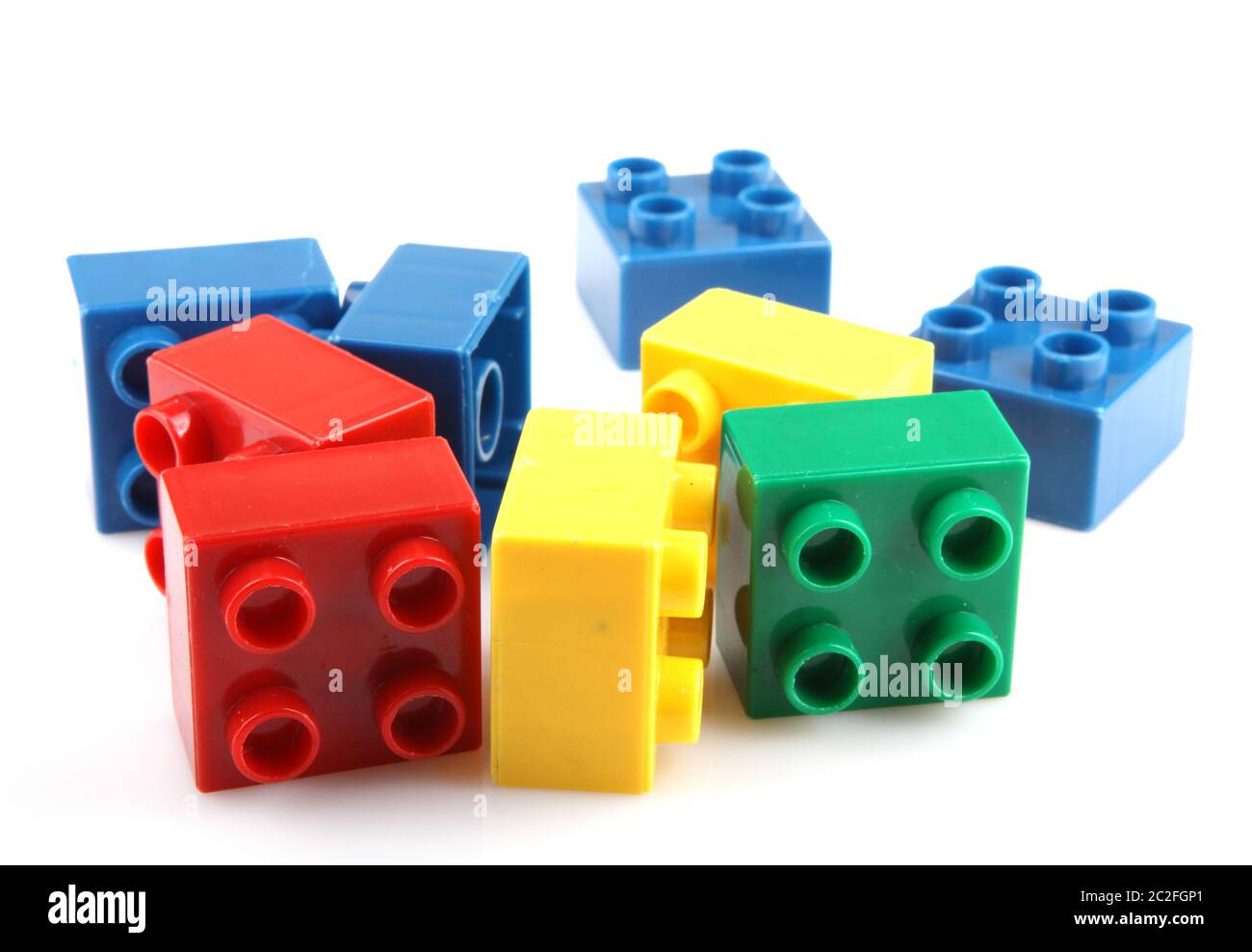 Building Blocks Isolated On White Stock Photo - Alamy