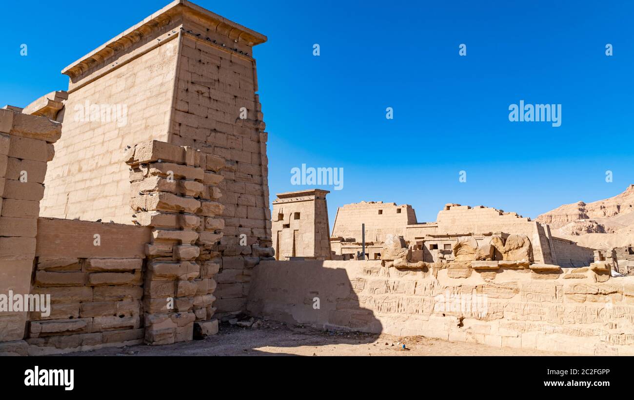 Temple of Medinet Habu. Egypt, Luxor. The Mortuary Temple of Ramesses ...