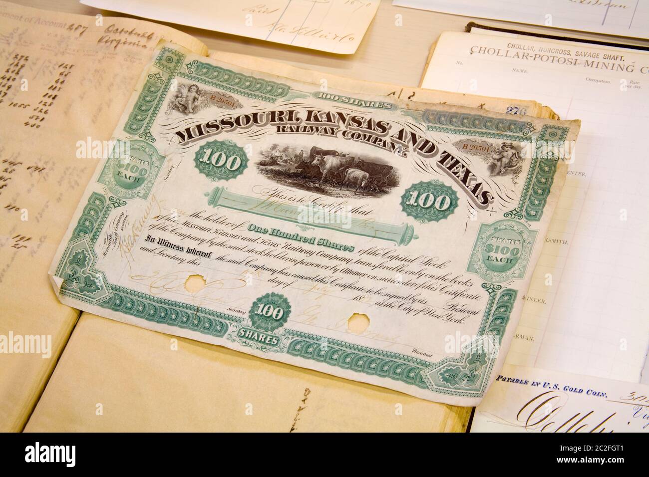 Railway shares at The Way it Was Museum in Virginia City, Nevada, USA ...