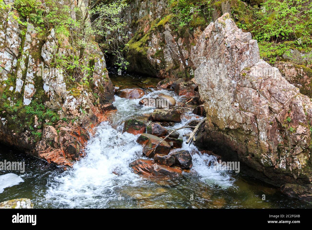 Water of Nevis Lower water falls in Glen Nevis Stock Photo - Alamy