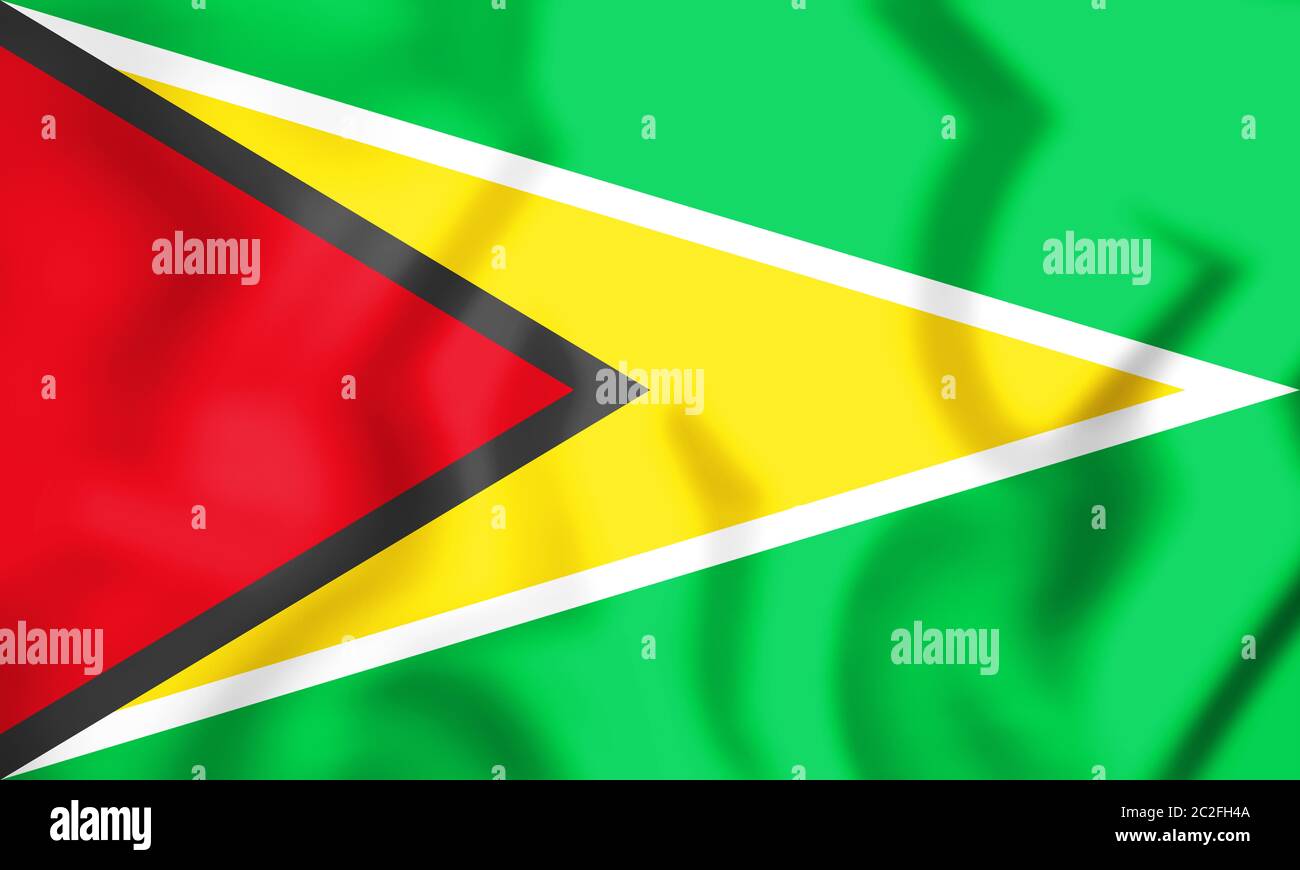 3D Flag of Guyana. 3D Illustration Stock Photo - Alamy