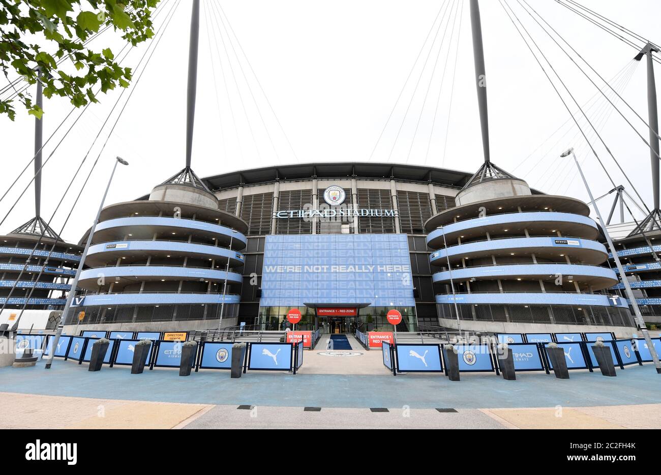 A view outside the ground before the Premier League match at the Etihad ...