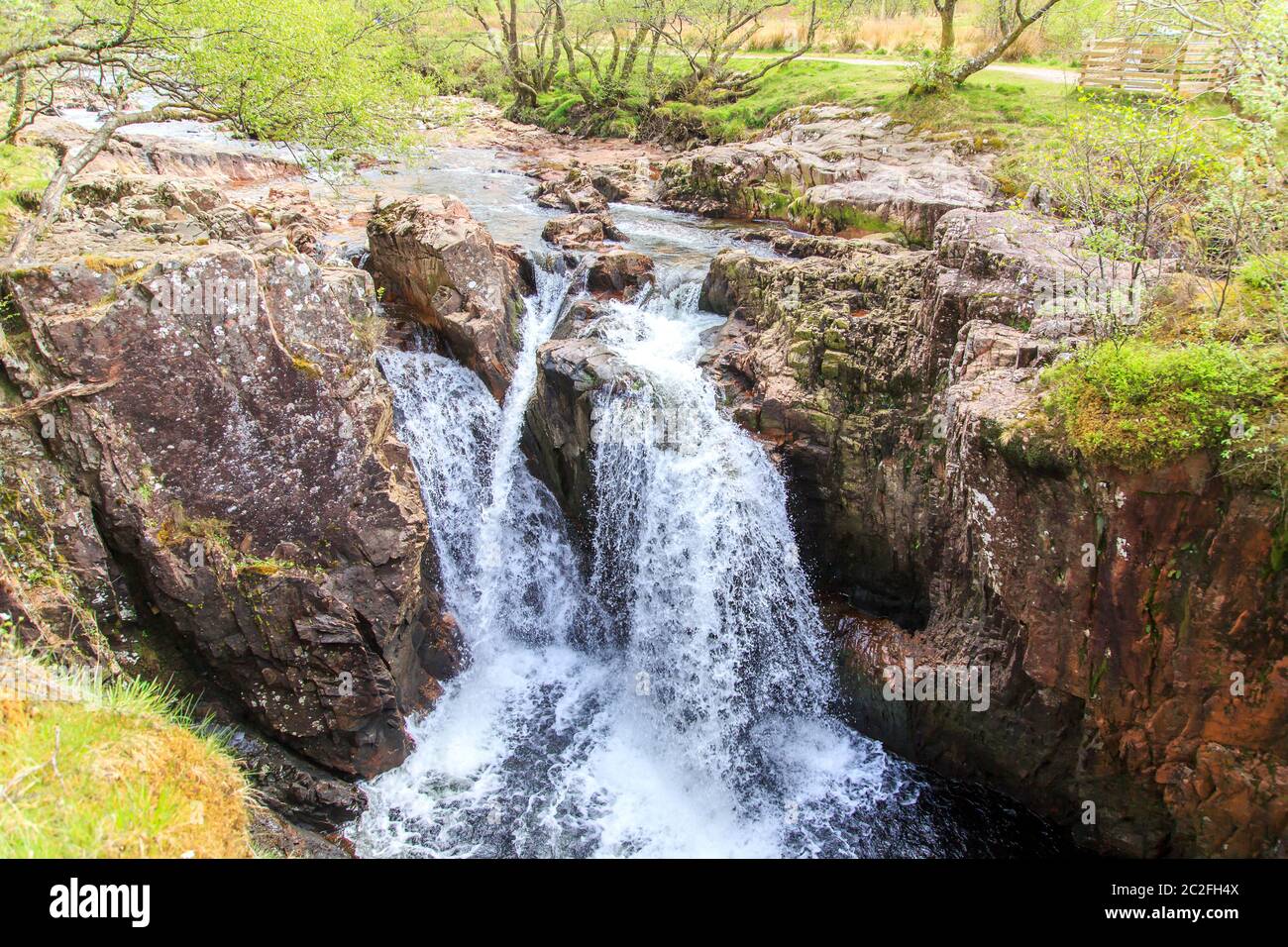 Water of Nevis Lower water falls in Glen Nevis Stock Photo - Alamy