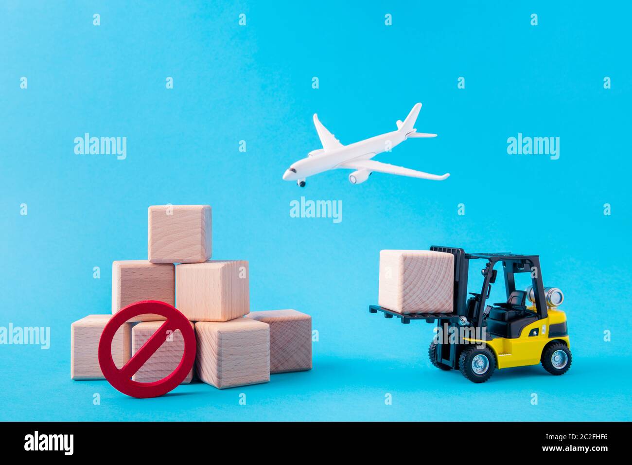 Picture of nice white aircraft plane flying electric forklift carrying ...