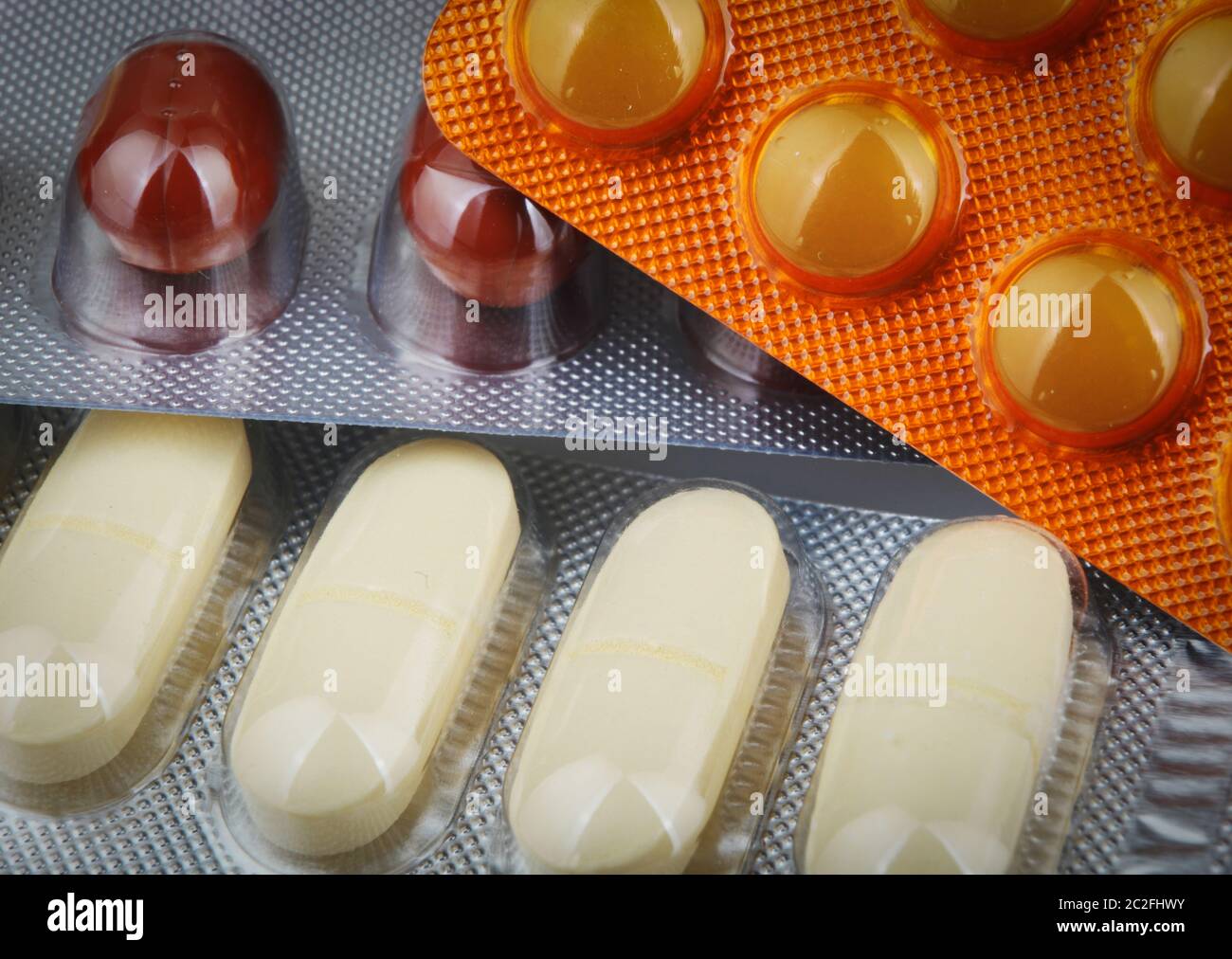 Pills Of Many Shapes Grouped Together Stock Photo - Alamy