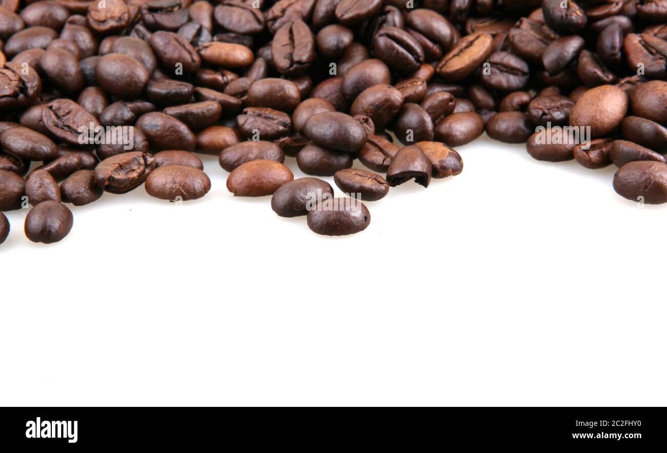 Coffee Beans Isolated On White Stock Photo - Alamy