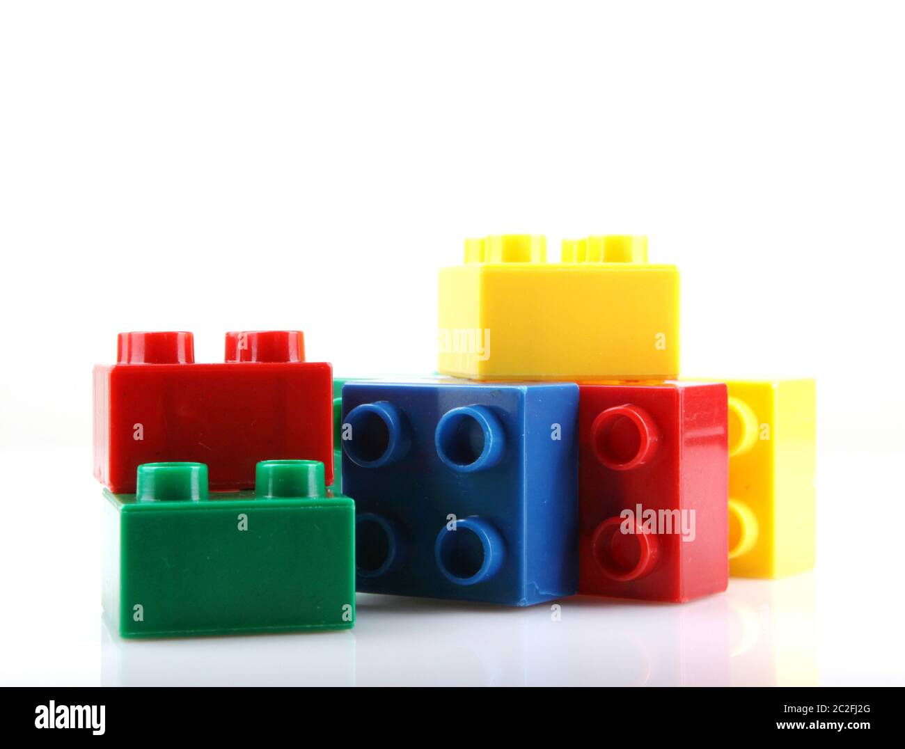 Building Blocks Isolated On White Stock Photo - Alamy