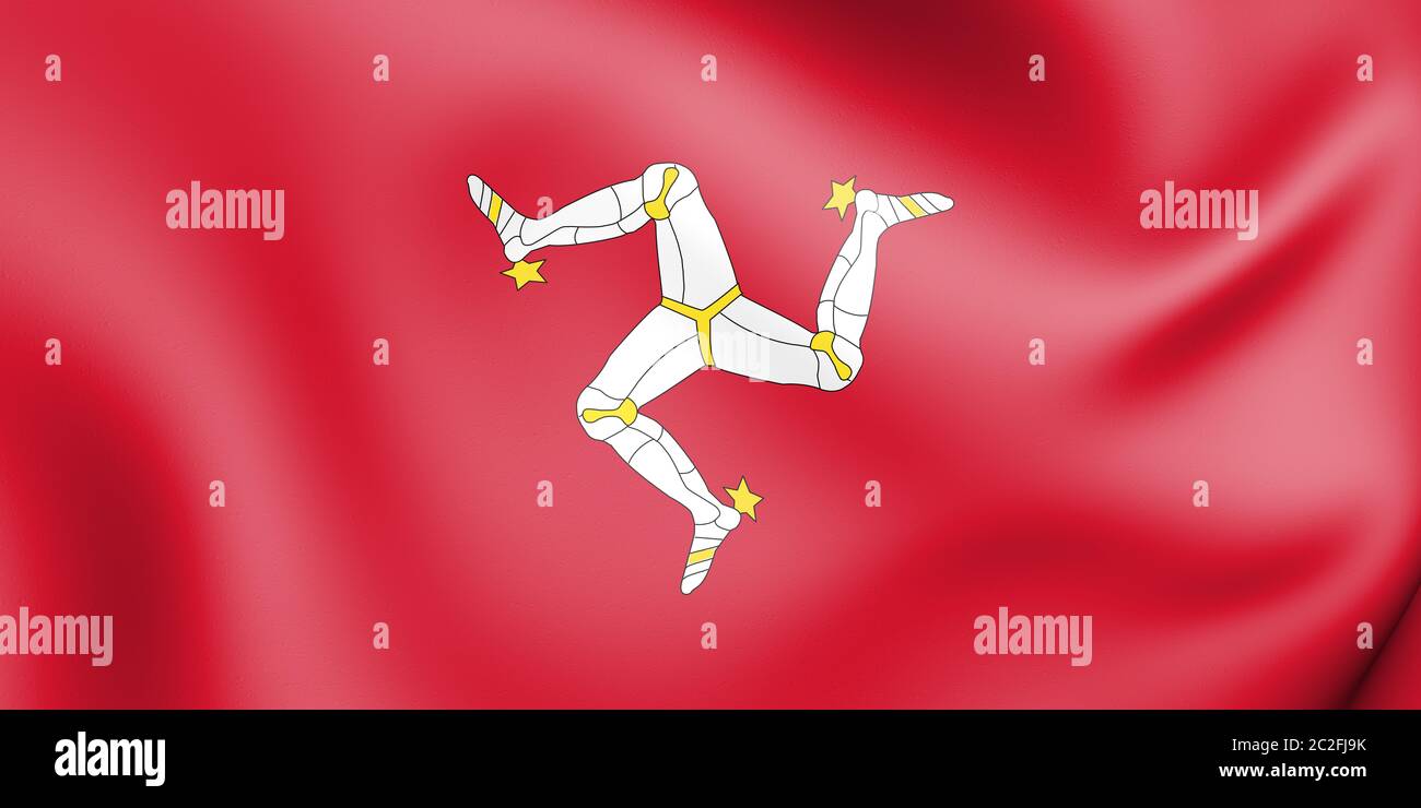 3D Flag of Isle of Mann. 3D Illustration Stock Photo - Alamy