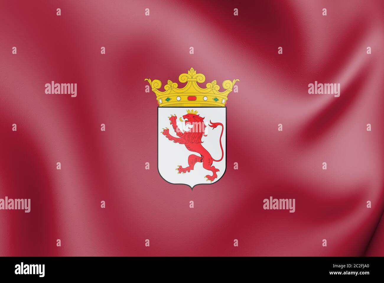 3D Flag of Leon Province, Spain. 3D Illustration Stock Photo - Alamy