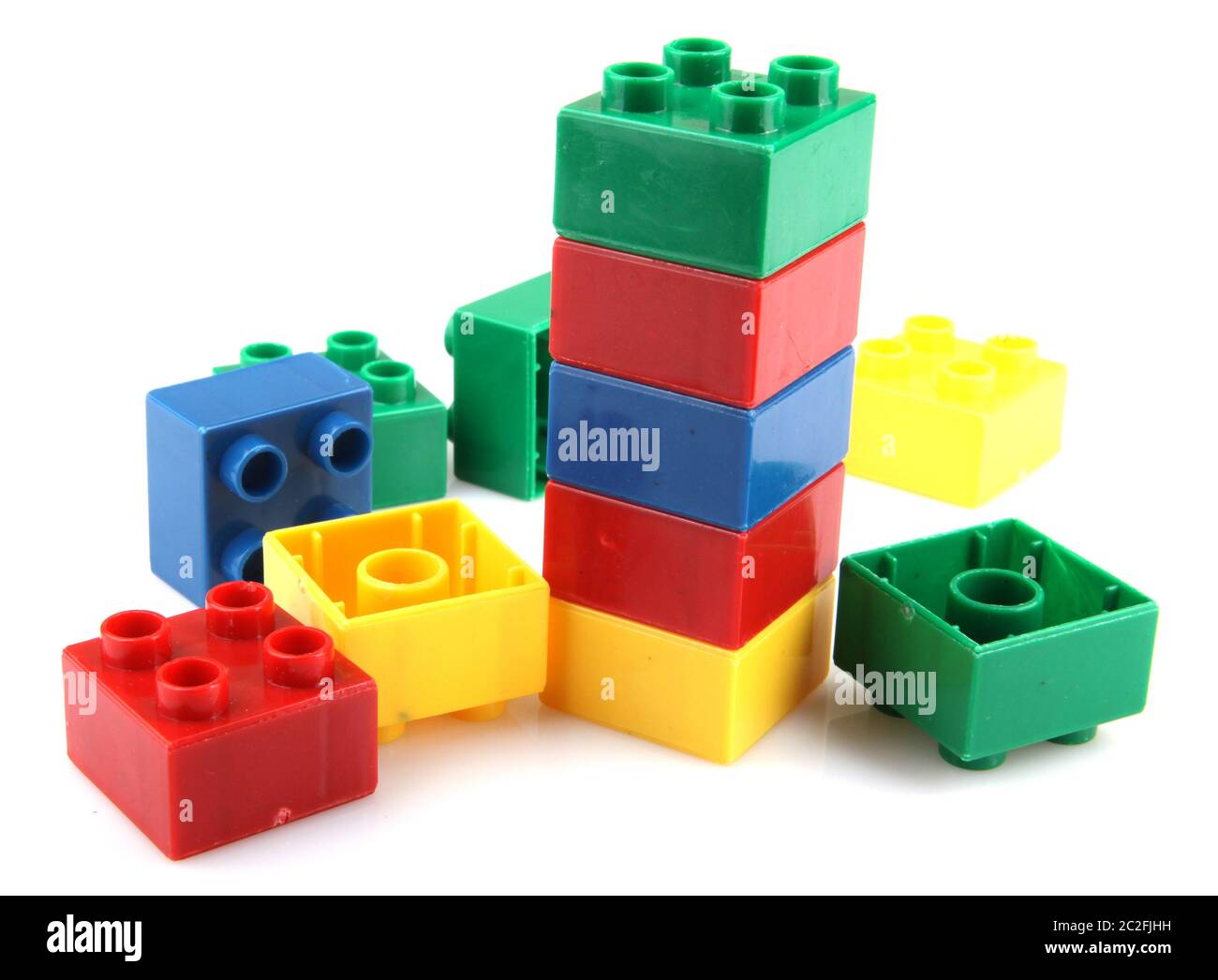 Building Blocks Isolated On White Stock Photo - Alamy