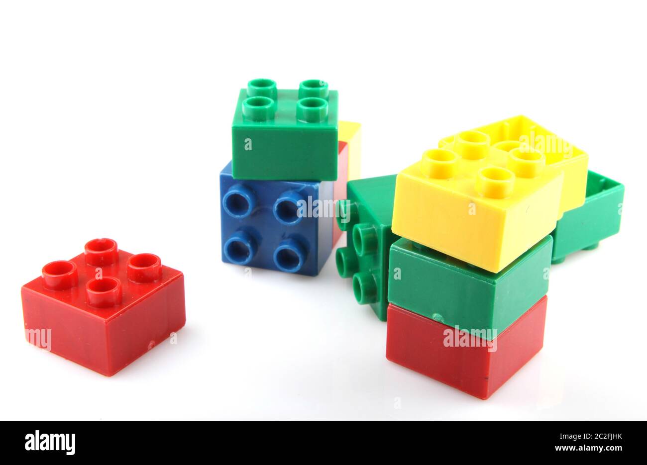 Building Blocks Isolated On White Stock Photo - Alamy