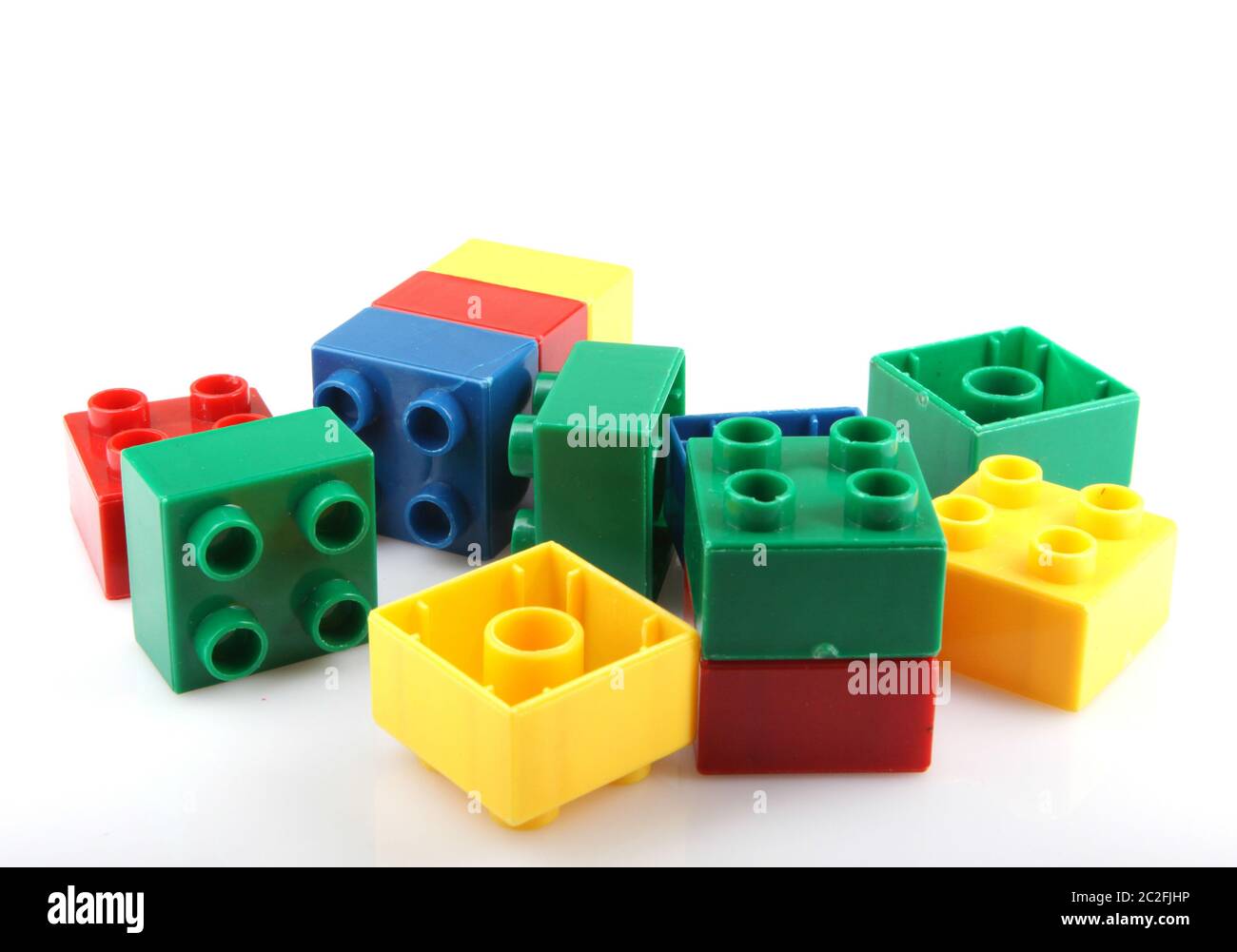 Building Blocks Isolated On White Stock Photo - Alamy
