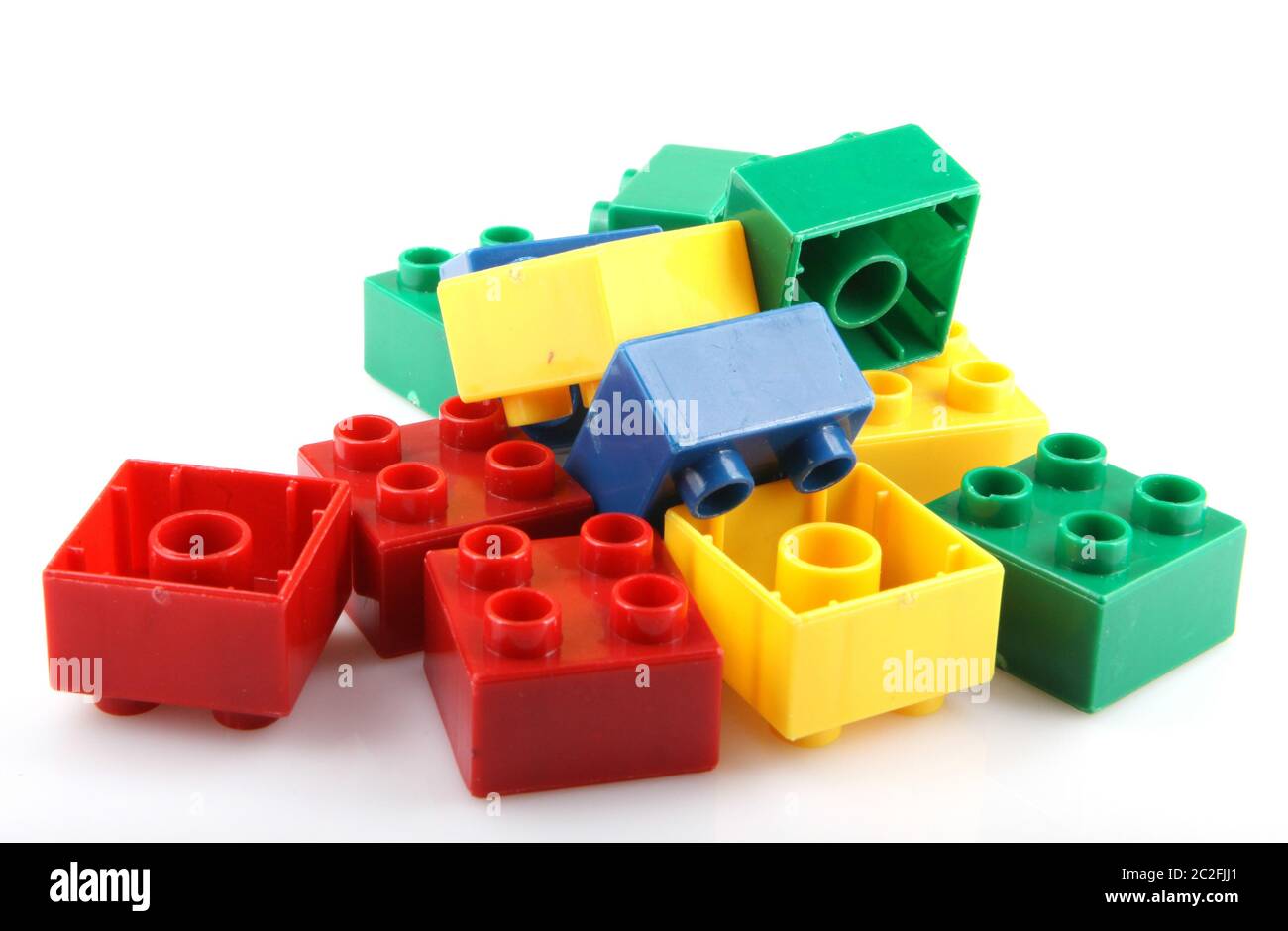 Building Blocks Isolated On White Stock Photo - Alamy