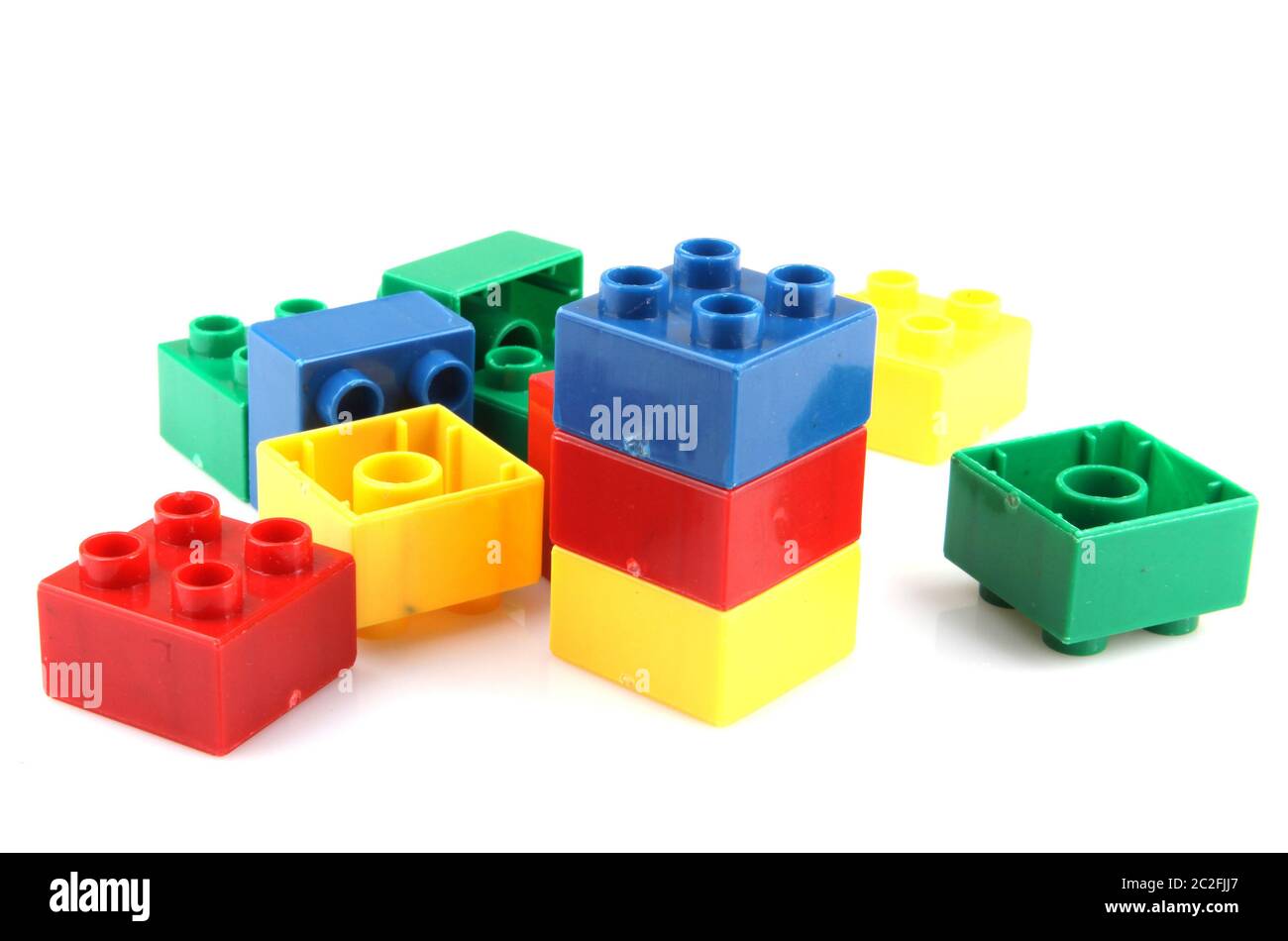 Building Blocks Isolated On White Stock Photo - Alamy
