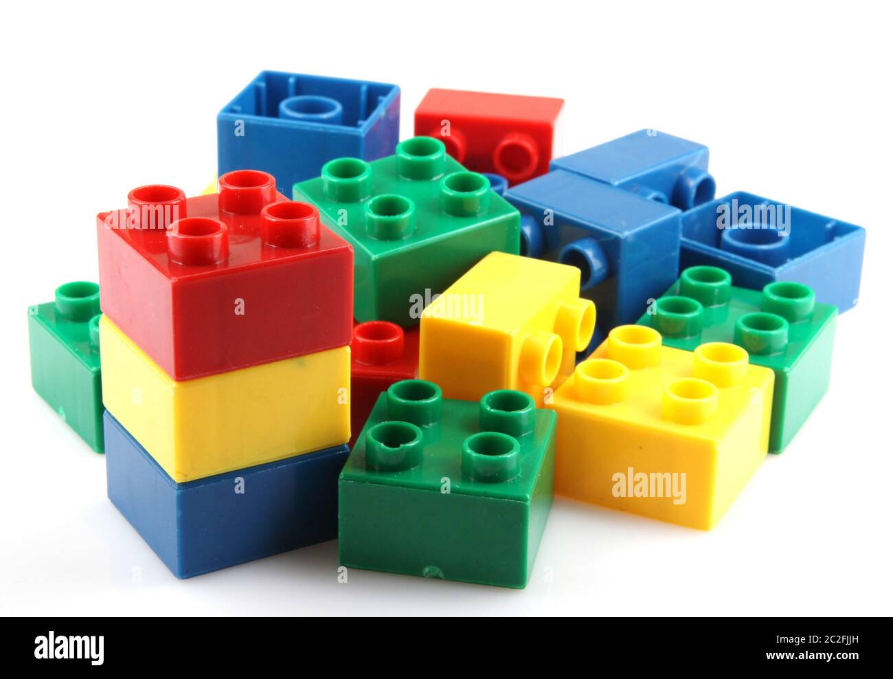 Building Blocks Isolated On White Stock Photo - Alamy