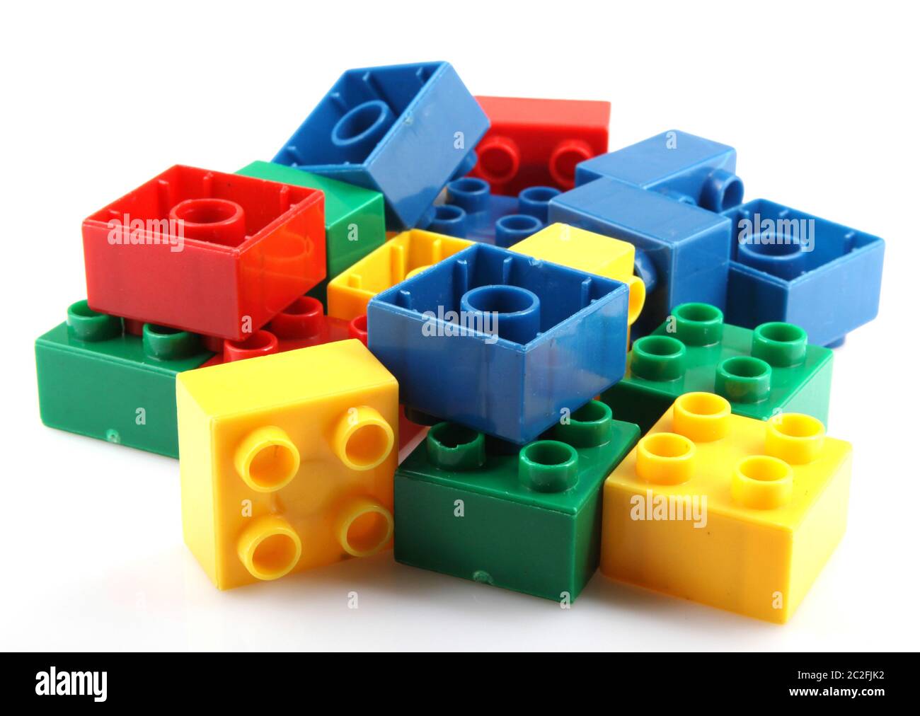 Building Blocks Isolated On White Stock Photo - Alamy
