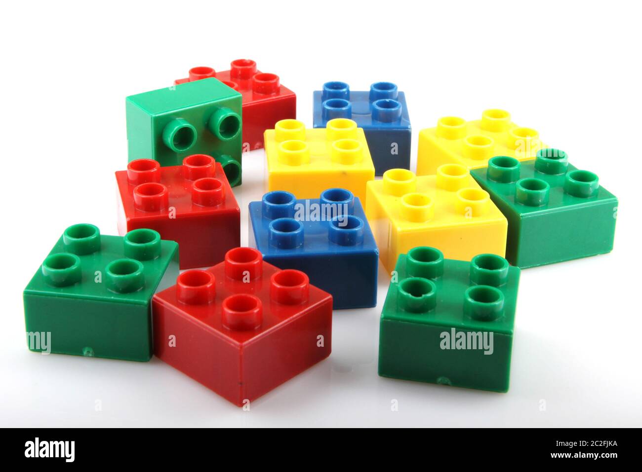 Building Blocks Isolated On White Stock Photo - Alamy