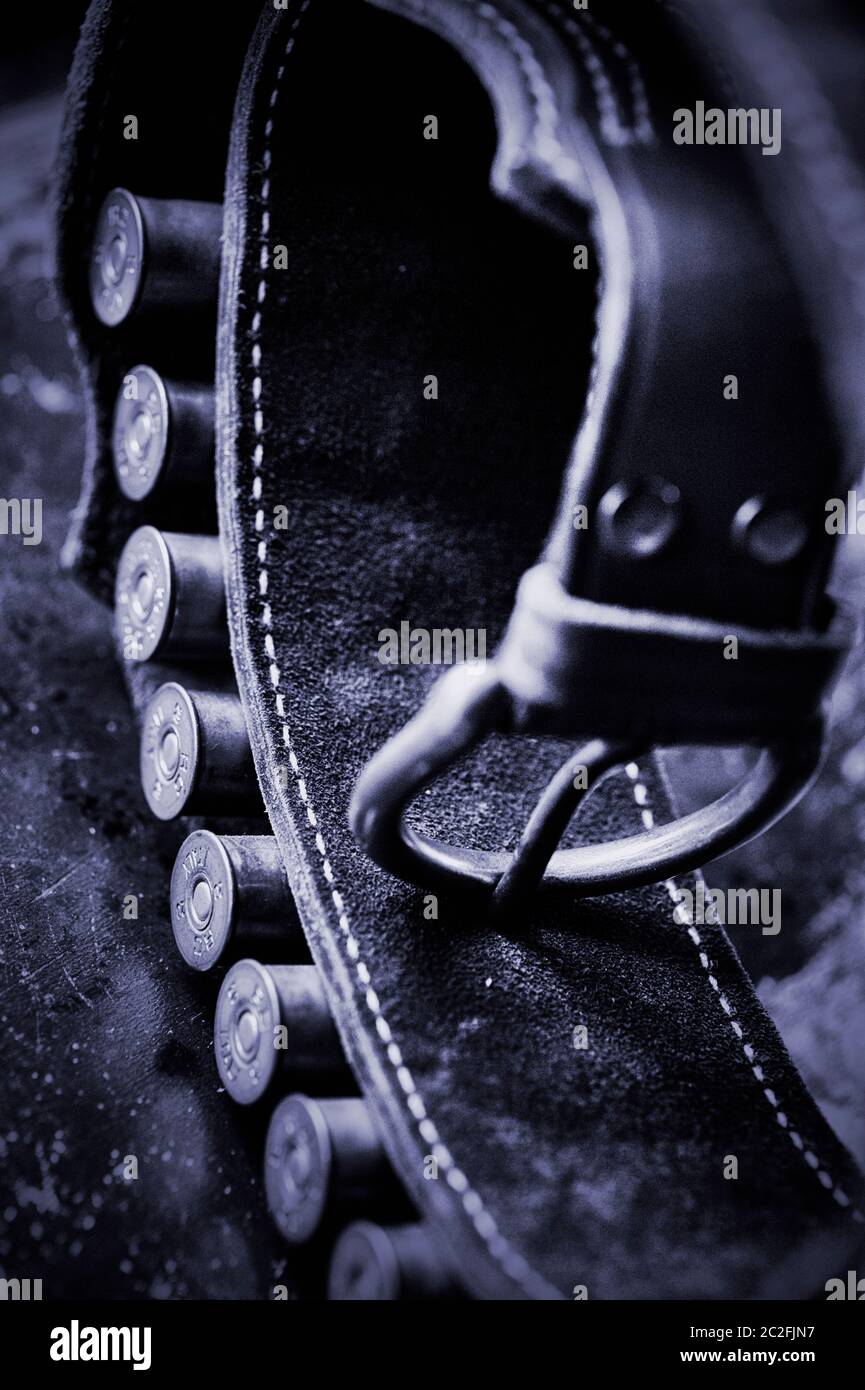 leather cartridge belt with bullets Stock Photo - Alamy