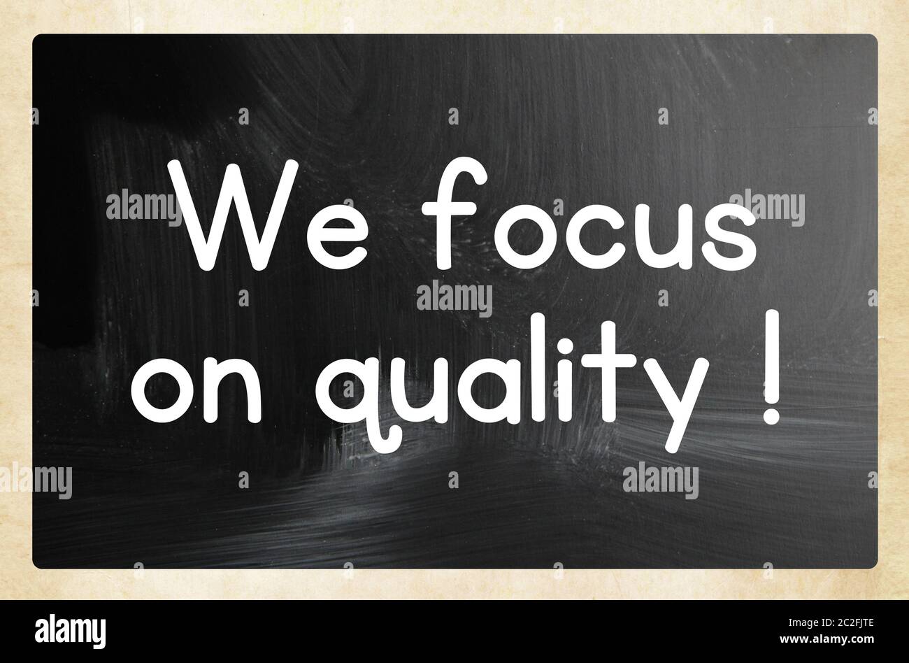 we focus on quality concept Stock Photo - Alamy