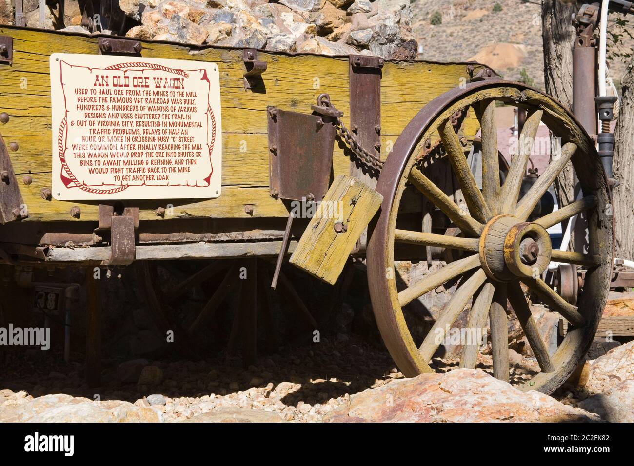 Old ore wagon at The Way it Was Museum in Virginia City, Nevada, USA ...