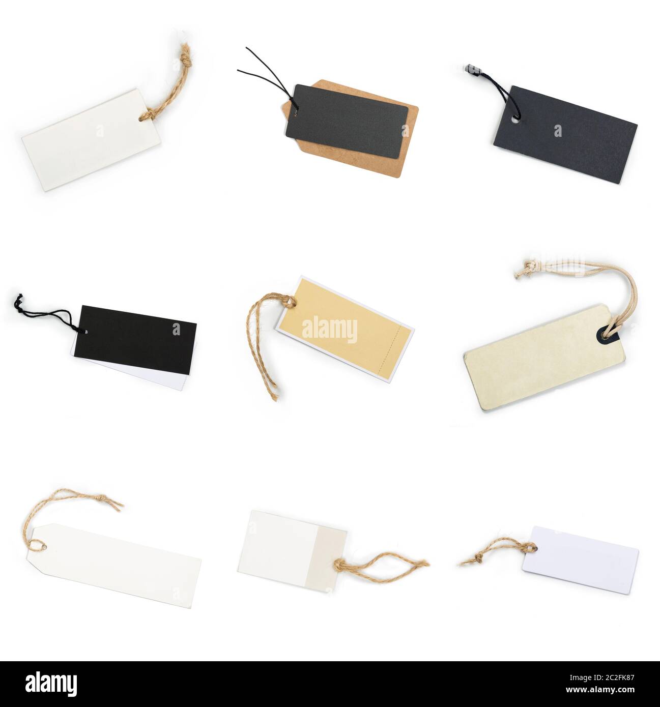 Set of price label notes isolated on white background Stock Photo - Alamy