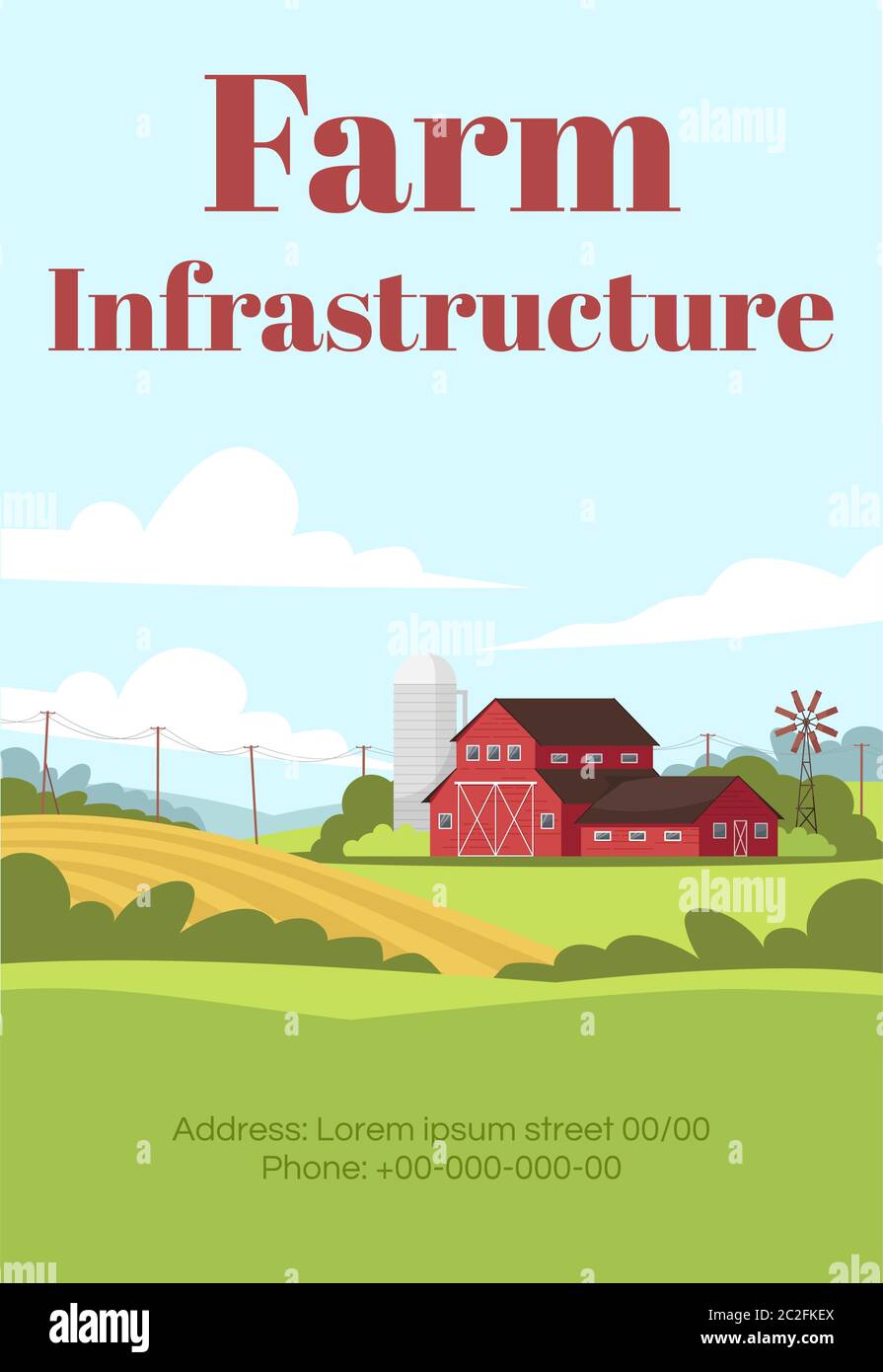 Farm infrastructure poster template Stock Vector Image & Art - Alamy