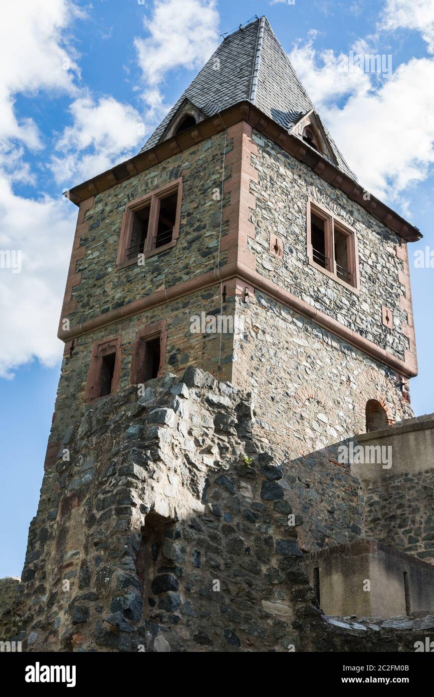 Tower of Frankenstein Castle in Odenwald, Hesse, Germany Stock Photo ...
