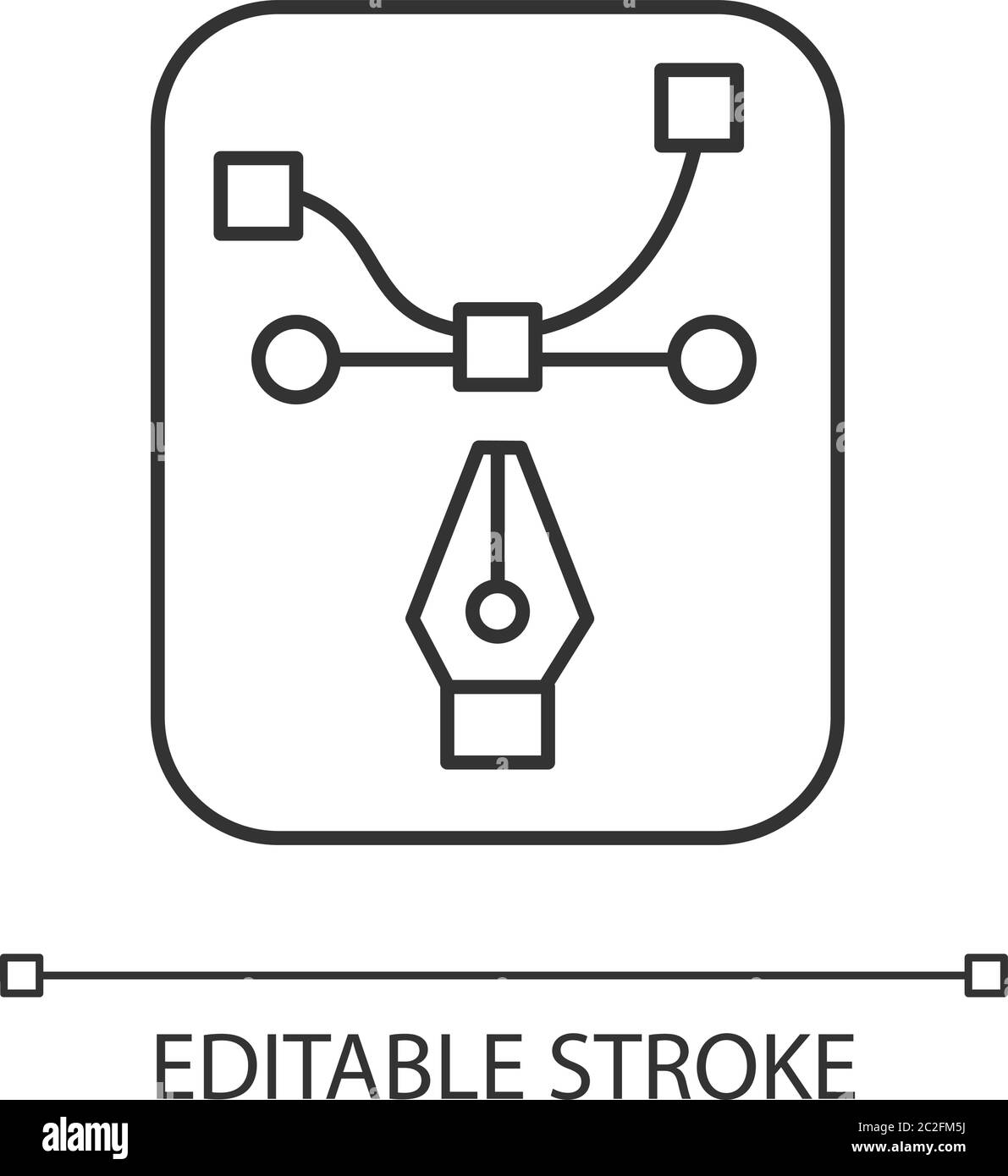 Pen tool pixel perfect linear icon Stock Vector Image & Art - Alamy