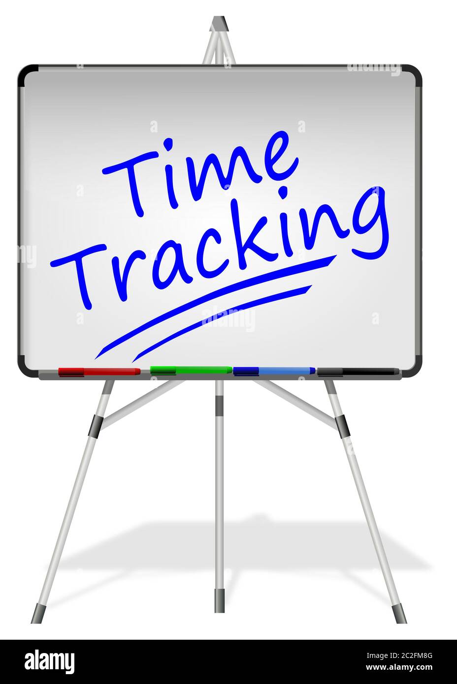 Whiteboard with Time Tracking - 3D illustration Stock Photo - Alamy