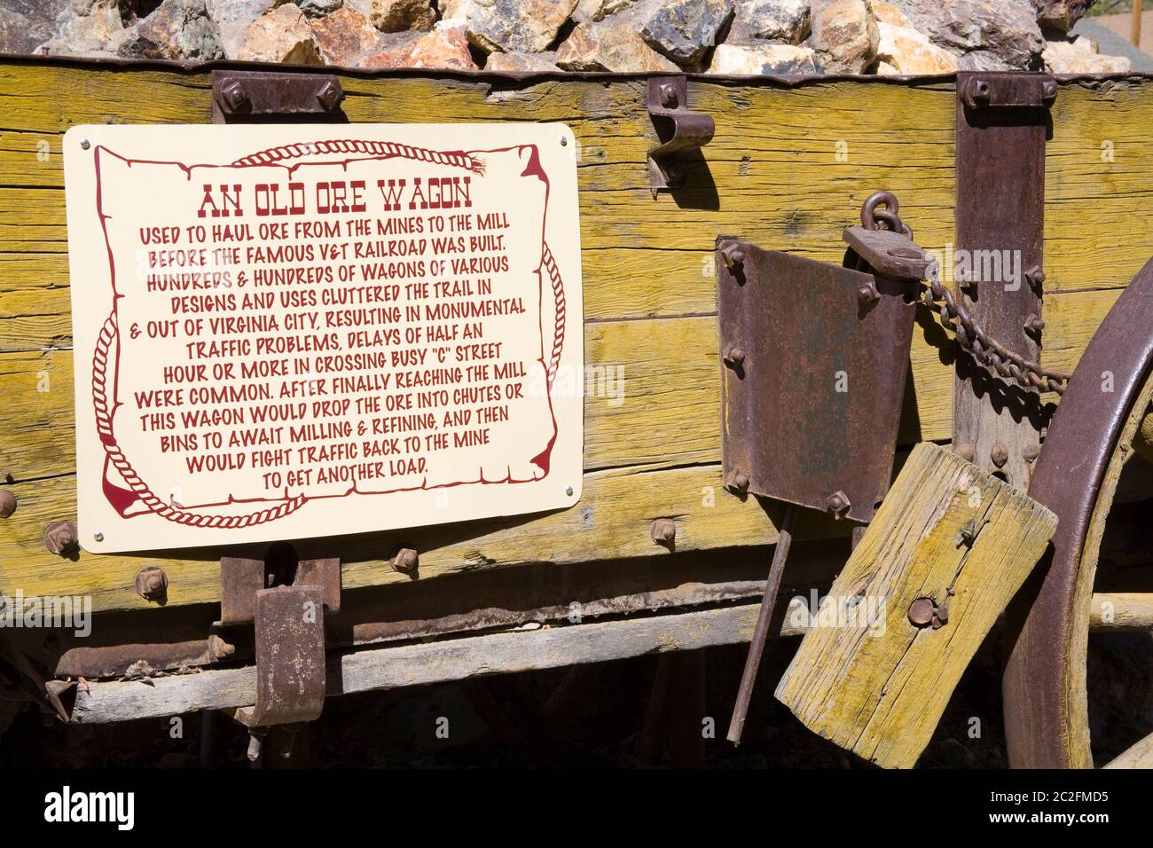 Old ore wagon at The Way it Was Museum in Virginia City, Nevada, USA ...