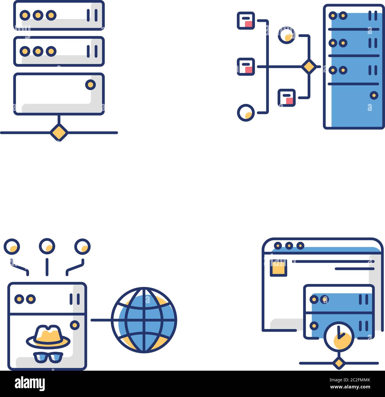 Internet accessibility RGB color icons set Stock Vector Image & Art - Alamy